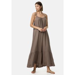 PM SELECTED Damen &Auml;rmeloses Sommer Maxi Musselinkleid mit R&uuml;schen in A Linie Einheitsgr&ouml;&szlig;e PM48
