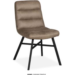 Esszimmerstuhl OMG DESIGN, B:49,5cm H:88cm T:66,5cmtruffle, schwarz, truffle, Polyester, St&uuml;hle, "Bowie", Esszimmerstuhl, pflegeleichter Bezug