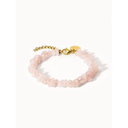 PURELEI Rosenquarz Armband, verstellbare L&auml;nge