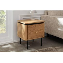 Riess Ambiente Moderner Nachttisch ATELIER 55cm Eiche Beistelltisch mit Schubladen Riess-Ambiente