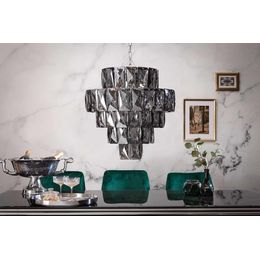 Riess Ambiente Extravaganter Kronleuchter KRISTALL 50cm edel-grau mit Glasprismen Riess-Ambiente Glamour Retro
