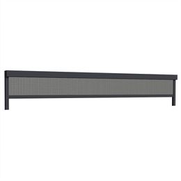 Au&szlig;enrollo 350 cm, Eckig 90&deg; Kasten 105 x 105 mm, Anthrazitgrau RAL 7016, 3500 x 600 mm, Tuch Dunkelgrau lichtdurchl&auml;ssig, individuell konfigurieren