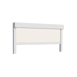 Au&szlig;enrollo 120 cm breit, Eckig 90&deg; Kasten 95 x 95 mm, Wei&szlig; RAL 9016, 1200 x 600 mm, Tageslicht-Stoff Antrieb Basic, individuell konfigurieren