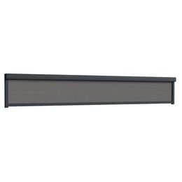 Au&szlig;enrollo 4m breit, Eckig 90&deg; Kasten 105 x 105 mm, Anthrazitgrau RAL 7016, 4000 x 600 mm, Tuch Dunkelgrau lichtdurchl&auml;ssig, individuell konfigurieren