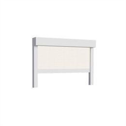 Au&szlig;enrollo 90 cm breit, Basic Eckig 90&deg;, Verkehrswei&szlig; RAL 9016, 900 x 600 mm, Tageslicht Tuch Wei&szlig;, individuell konfigurieren