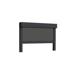 Au&szlig;enrollo Schwarz, Kastenform Eckig 90&deg;, Tuch Schwarz, 900 x 600 mm, Antrieb Basic, individuell konfigurieren