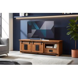 Lowboard TV-Board Akazie massiv nussbaumfarben 160 x 45 x 50 cm LIBRO