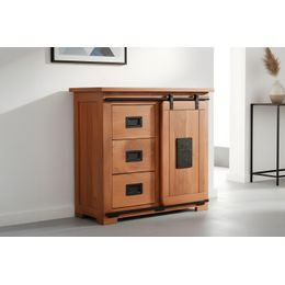 Sideboard Akazie massiv nussbaumfarben 90 x 45 x 85 cm LIBRO