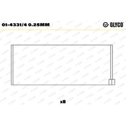 GLYCO Pleuellager 0143314025mm