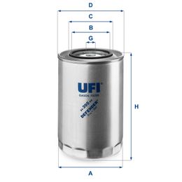 UFI Kraftstofffilter 2439500 108mm f&uuml;r Iveco