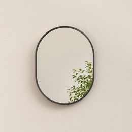 Emke Wandspiegel, Schwarz, Glas, Oval, 45x60x2 cm, CE, Spiegel, Wandspiegel