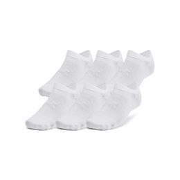 Under Armour Damen Sportsocken "UA ESSENTIAL NO SHOW 6PK", Gr. Swei&szlig;, wei&szlig;, halo gray, Polyester, Socken, f&uuml;r sportive Aktivit&auml;ten, mit