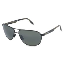 Maui Jim 728 Castles | Unisex-Sonnenbrille | Fassung: Vollrand, Pilot, Metall, Schwarz Havanna | Glasfarbe: Grau