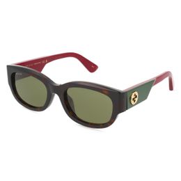 Gucci GG1667SK | Unisex-Sonnenbrille | Fassung: Vollrand, Panto, Acetat, Havanna | Glasfarbe: Gr&uuml;n