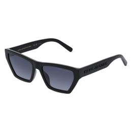 Marc Jacobs 657/S | Damen-Sonnenbrille | Fassung: Vollrand, Butterfly, Kunststoff, Schwarz Gl&auml;nzend | Glasfarbe: Grau Verlaufend