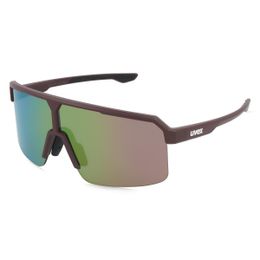 Uvex S534003 ramp | Unisex-Sonnenbrille | Fassung: Halbrand, Monoscheibe, TR90, Rot | Glasfarbe: Rose Spiegel Rose