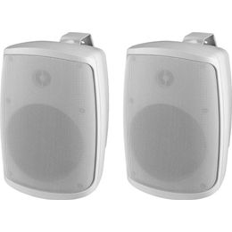 MONACOR WALL-04T/WS, 30W, ELA/ 8Ohm, IP65, 2-Wege-ELA-Lautsprecherboxen-Paar, weiss
