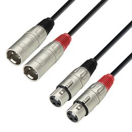 Adam Hall ah Cables K3 TMF 0100 - Audiokabel 2 x XLR Stecker auf 2 x XLR Buchse, 1 m