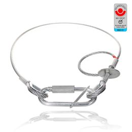 Saveking Sicherungsseil 60kg, 5mm, 60cm, silbern, mit D&auml;mpfungselement und Schnellverbindungsglied