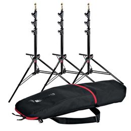 Manfrotto 1004BAC-3 Master Stativ schwarz,4-teilige S&auml;ule, 3er Pack inkl. LBAG110