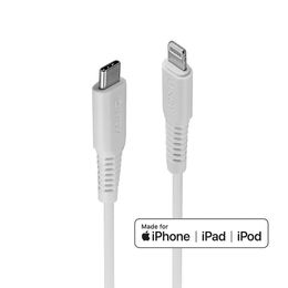 Lindy 31318 3m USB Typ C an Lightning Kabel, wei&szlig; - USB Typ C Stecker an Lightning St