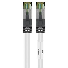 goobay CAT 8.1 Patchkabel, S/FTP (PiMF), Wei&szlig;, 3 m - LSZH halogenfrei, Kupfer AWG 24