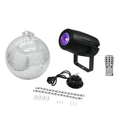 Eurolite Set Spiegelkugel 30cm mit Motor + LED PST-5 QCL Spot sw