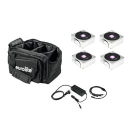 Eurolite Set 4x AKKU IP Flat Light 1 chrom + Case + Ladeger&auml;t