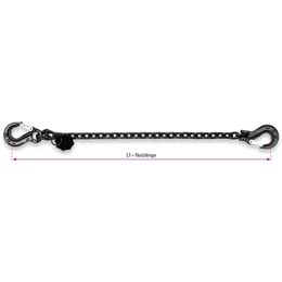 SAFETEX 1,12 t Anschlagkette 1-Strang mit zwei Lasthaken, 6 mm, 3 m, BLACKLINE
