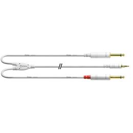 Cordial INTRO CFY 1,5 WPP-SNOW, Wei&szlig;er 3.5 mm Stereoklinke auf 2x 6.3 mm Monoklinke Y-Adapter, 1,5 m