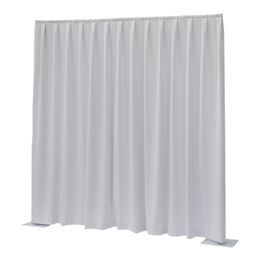 Wentex P&D Curtain - Medium Gloss Satin 300x120cm 165G White, pleated-gefaltet