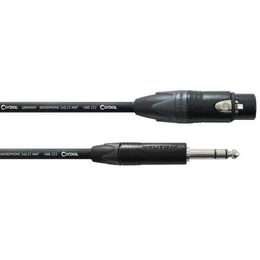 Cordial PEAK CPM 10 FV - 10,0 m, NEUTRIK XLR female schwarz / Klinke 6,3 mm stereo schwarz