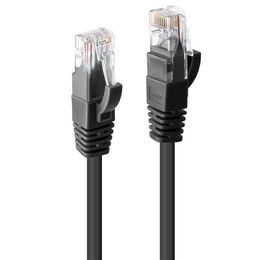 Lindy 48084 20m Cat.6 U/UTP Netzwerkkabel, schwarz - RJ45-Stecker, 250MHz, Kupfer, 2