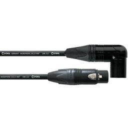 Cordial CPM 2,5 FMR - 2,5 m, NEUTRIK XLR female schwarz / Winkel-XLR male schwarz