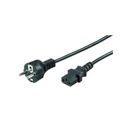 goobay Netzkabel, Schutzkontakt-Stecker gerade auf IEC 320-C13 Buchse, 2 Meter