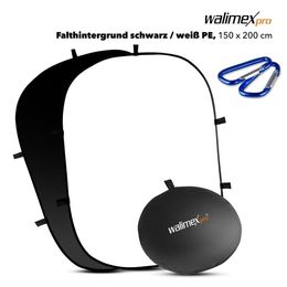WALIMEX pro 2in1 Falthintergrund schwarz / wei&szlig;, 150 x 200 cm PES