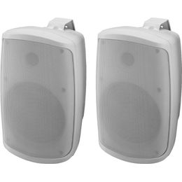 MONACOR WALL-06SET/WS, 2x 30W, aktiv, 2-Wege-Lautsprecherboxen-Paar, weiss