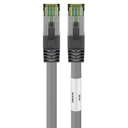 goobay CAT 8.1 Patchkabel, S/FTP (PiMF), Grau, 3 m - LSZH halogenfrei, Kupfer AWG 24