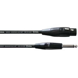 Cordial INTRO CIM 10 FP - 10,0 m, REAN XLR female schwarz / Klinke 6,3 mm mono schwarz