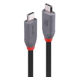 Lindy 36958 - 2m USB4 240W Typ C Kabel, 40Gbit/s, Anthra Line - Typ C Stecker an C Stecker