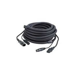 DAP-Audio DAP FP12 - IEC/XLR M - IEC/XLR F - DMX / Power - 6 m DMX / Strom - schwarze Ummantelung