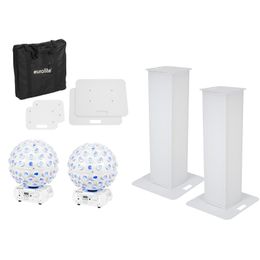 Eurolite Set 2x Stage Stand 100cm + 2x LED B-40 Strahleneffekt wei&szlig;