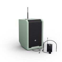 LD-Systems LD Systems ANNY 8 BPH B6 GN - Tragbarer Bluetooth PA-Lautsprecher mit Akku, Mixer und 1x Headset-Mikrofon