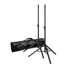 ruka 37175 - Boxenstative im Set, 2 Stative, schwarz, in Tasche - Leichtes Aluminium-