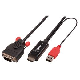 Lindy 41455 1m HDMI an VGA Kabel - Zum Anschluss einer HDMI-Quelle an einen VGA-Monit