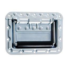 Adam Hall ah Hardware 34087 - Klappgriff gro&szlig; gefedert in Einbauschale 9,5 mm tief mit Nietschutz