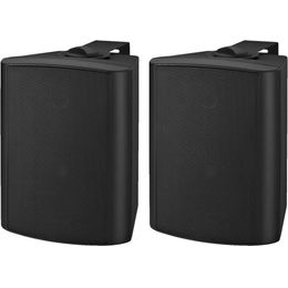 MONACOR MKA-50SET/SW, Aktives 2-Wege-Stereo-Lautsprecherboxen-System, 2 x 20 W