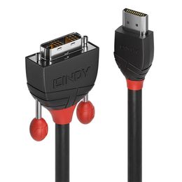 Lindy 36274 5m HDMI an DVI Kabel, Black Line - HDMI Stecker an DVI-D Single Link Stec