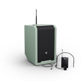 LD-Systems LD Systems ANNY 8 BPH B8 GN - Tragbarer Bluetooth PA-Lautsprecher mit Akku, Mixer und 1x Headset-Mikrofon