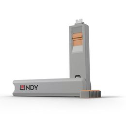 Lindy 40428 USB Typ C Port Schloss, orange - 4 St&uuml;ck - mit Schl&uuml;ssel